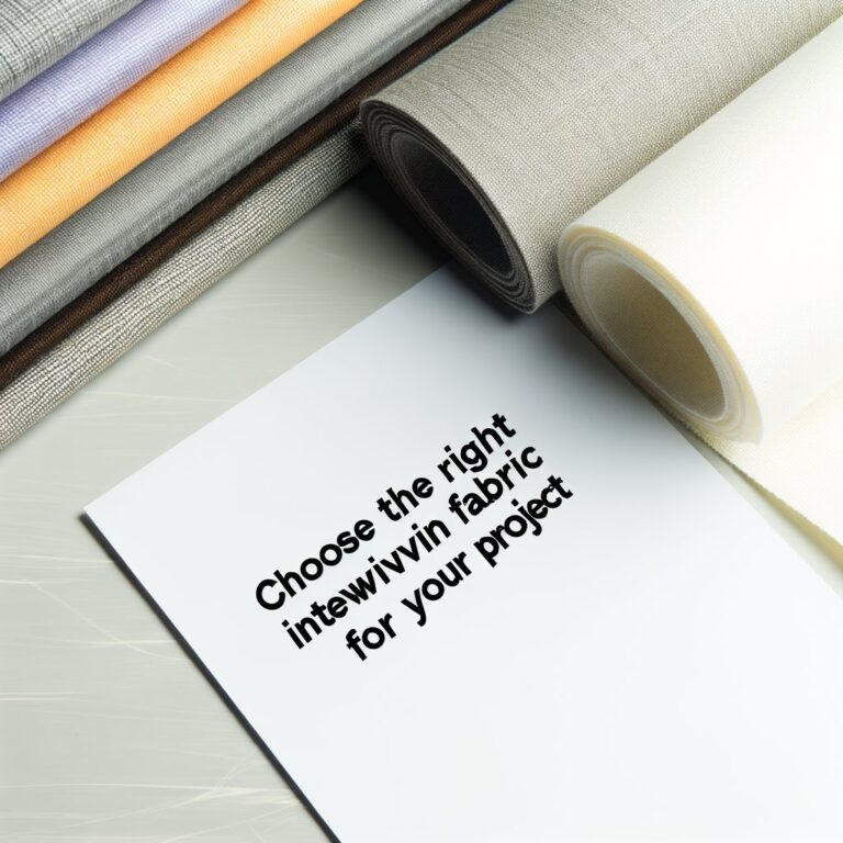 Choose the Right Interlining Nonwoven Fabrics